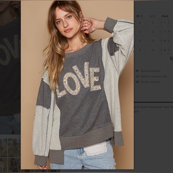 POL | Sweaters | New Pol French Terry Love Patch Shirt | Poshmark